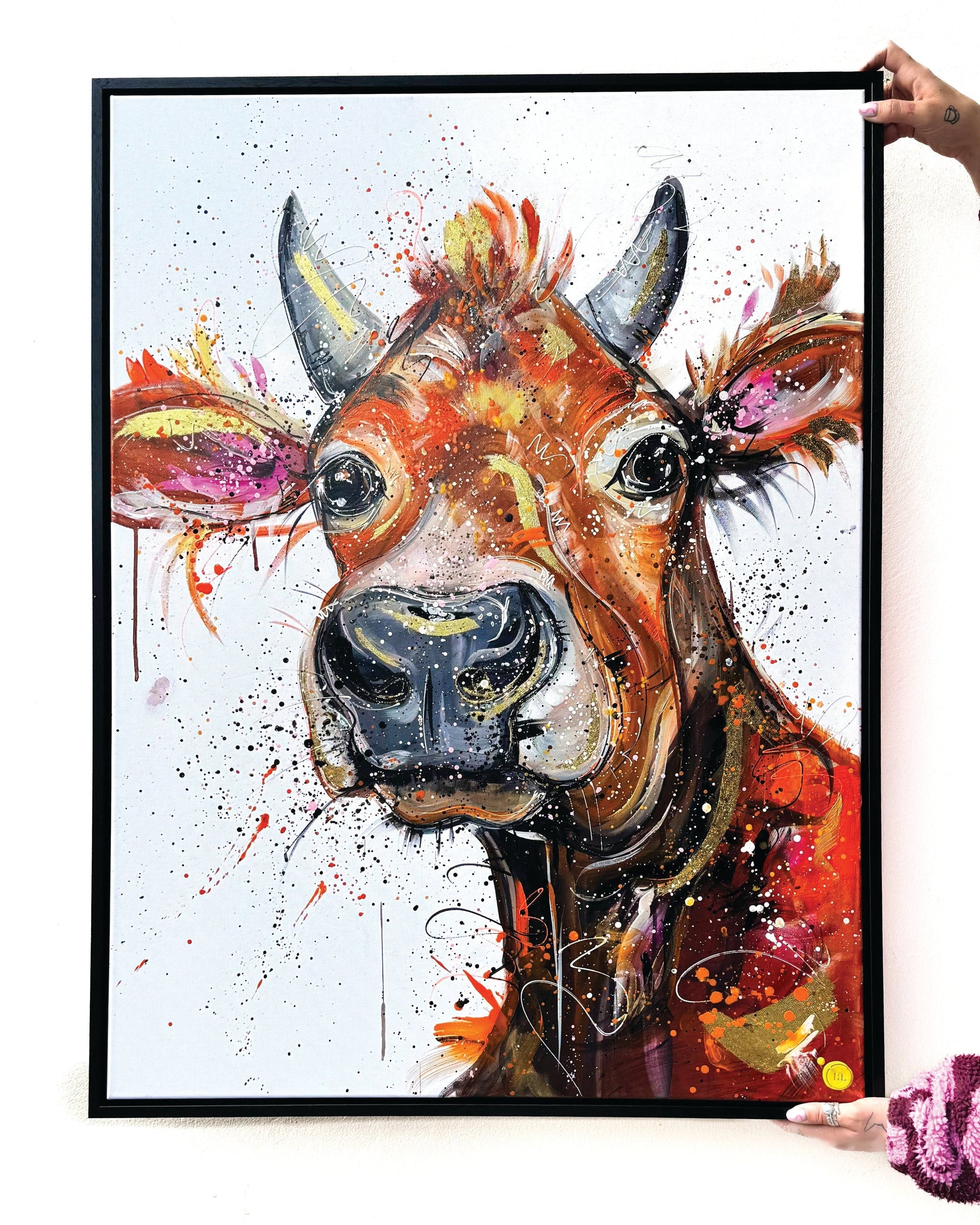 Hand Embellished Jerry the Jersey Cow